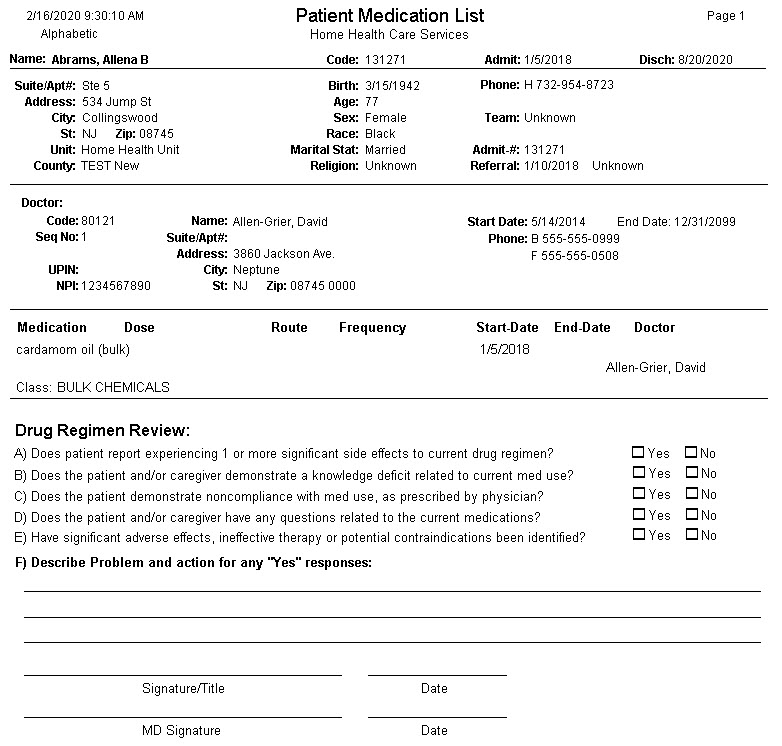 Medication List